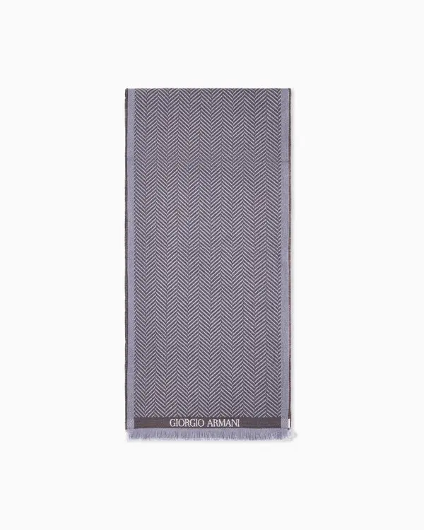 Giorgio Armani Scarf In Virgin Wool - Beige