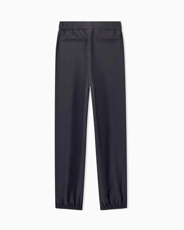 Giorgio Armani Trousers Regular Fit Washed Silk With Elasticated Hem