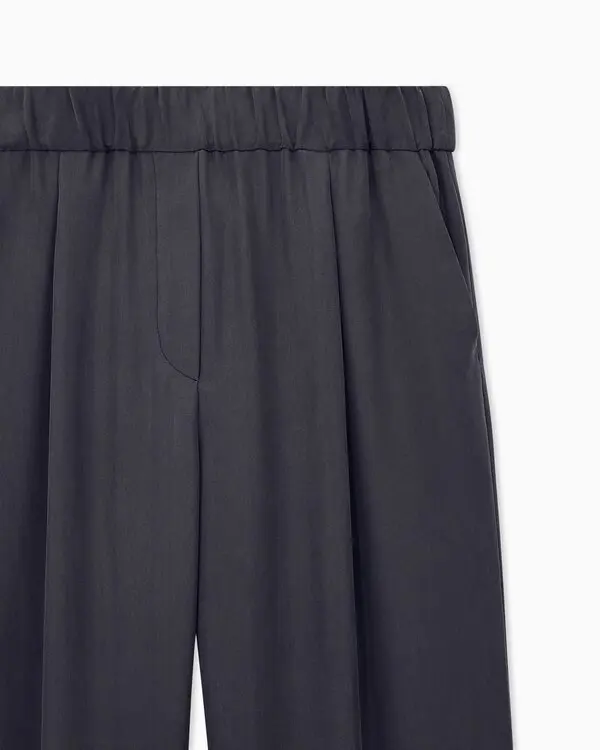 Giorgio Armani Trousers Regular Fit Washed Silk With Elasticated Hem