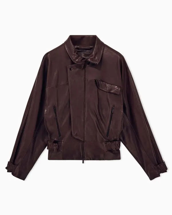 Giorgio Armani Oversized Leather Blouson Jacket