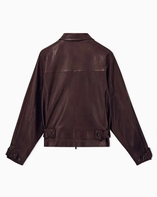 Giorgio Armani Oversized Leather Blouson Jacket