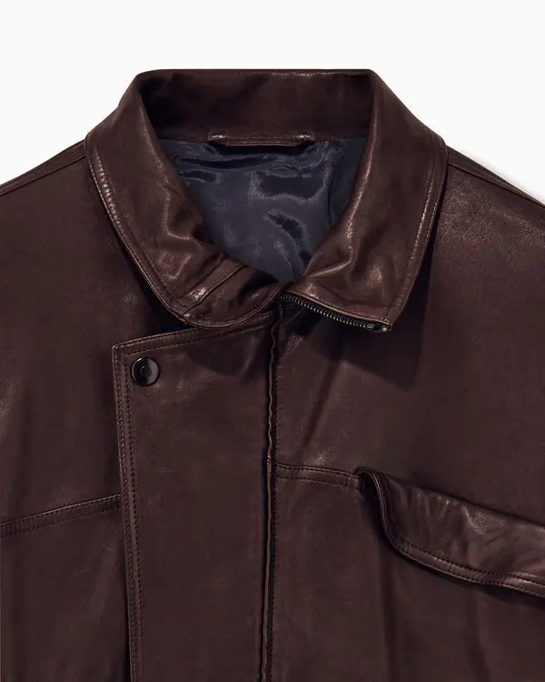 Giorgio Armani Oversized Leather Blouson Jacket