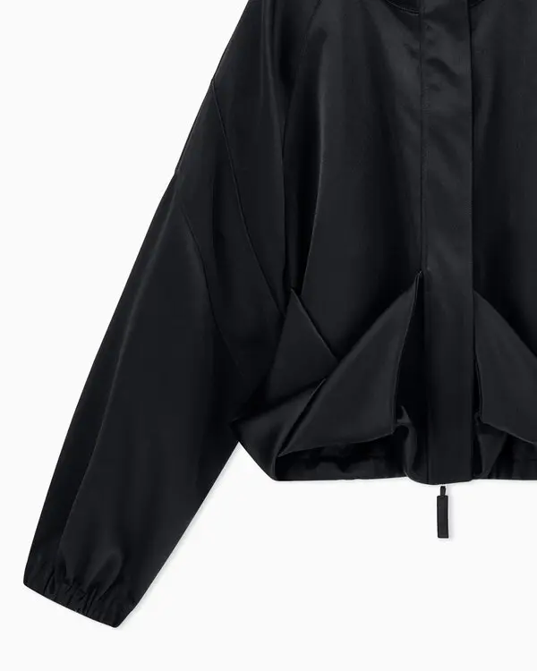 Giorgio Armani Caban Coat In Techno Duchesse With Raglan Sleeves