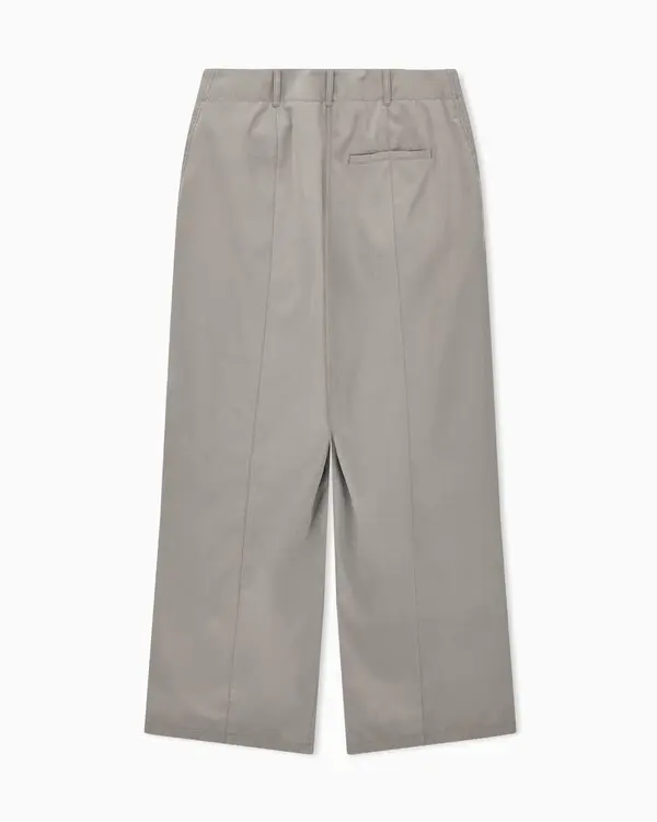Giorgio Armani Trousers Oversized In Solid Suede-effect Sateen
