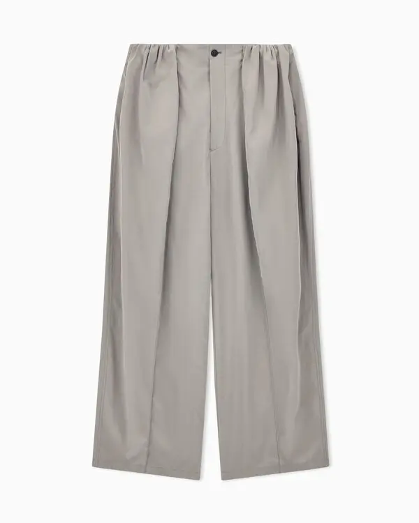 Giorgio Armani Oversized Suede-effect Sateen Trousers