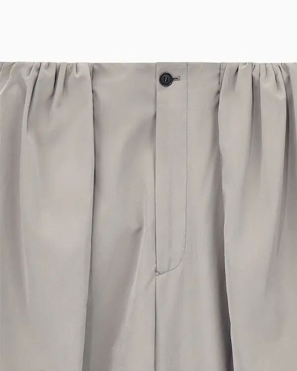 Giorgio Armani Oversized Suede-effect Sateen Trousers