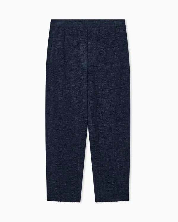 Giorgio Armani Froissé Stretch Velvet Trousers - Navy Blue