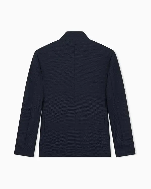 Giorgio Armani Blazer Regular Fit In Hi-tech Warp Knitted Honeycomb