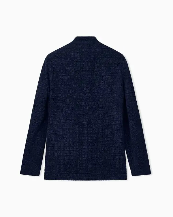 Giorgio Armani Froissé Stretch Velvet Zip-up Jacket