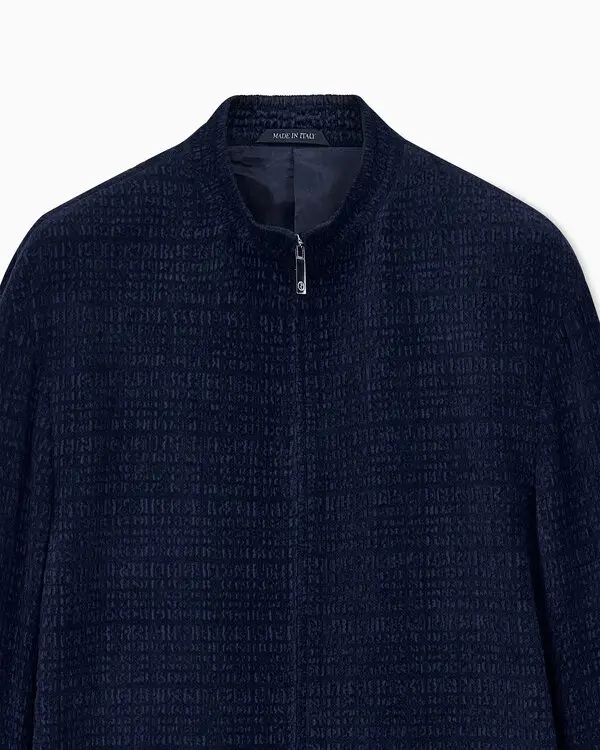 Giorgio Armani Froissé Stretch Velvet Zip-up Jacket