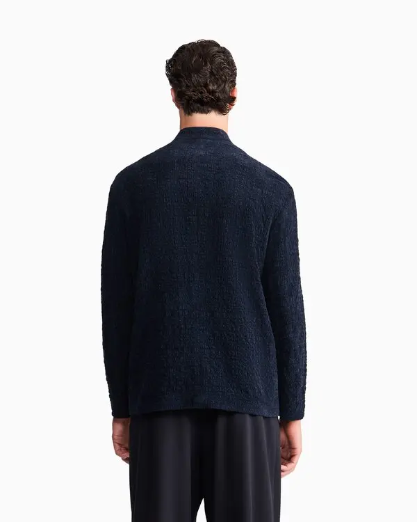 Giorgio Armani Froissé Stretch Velvet Zip-up Jacket