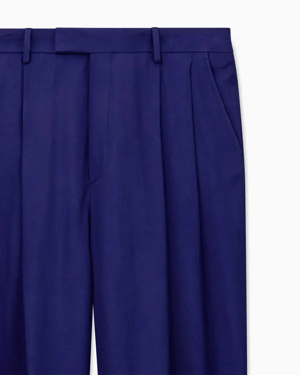 Giorgio Armani Oversized Pure Viscose Twill Trousers