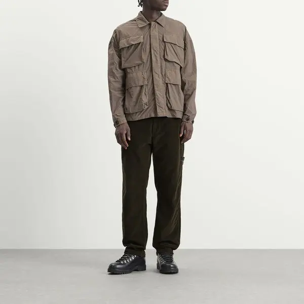 Stone Island Organic Cotton Corduroy Trousers - Charcoal