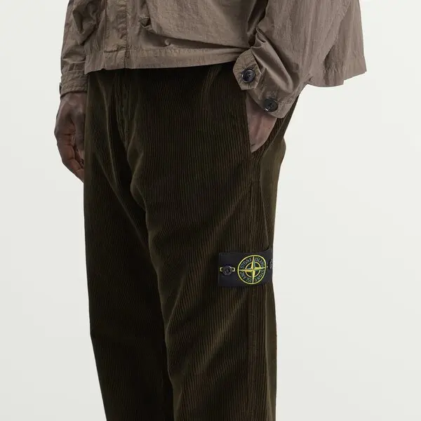 Stone Island Organic Cotton Corduroy Trousers - Charcoal