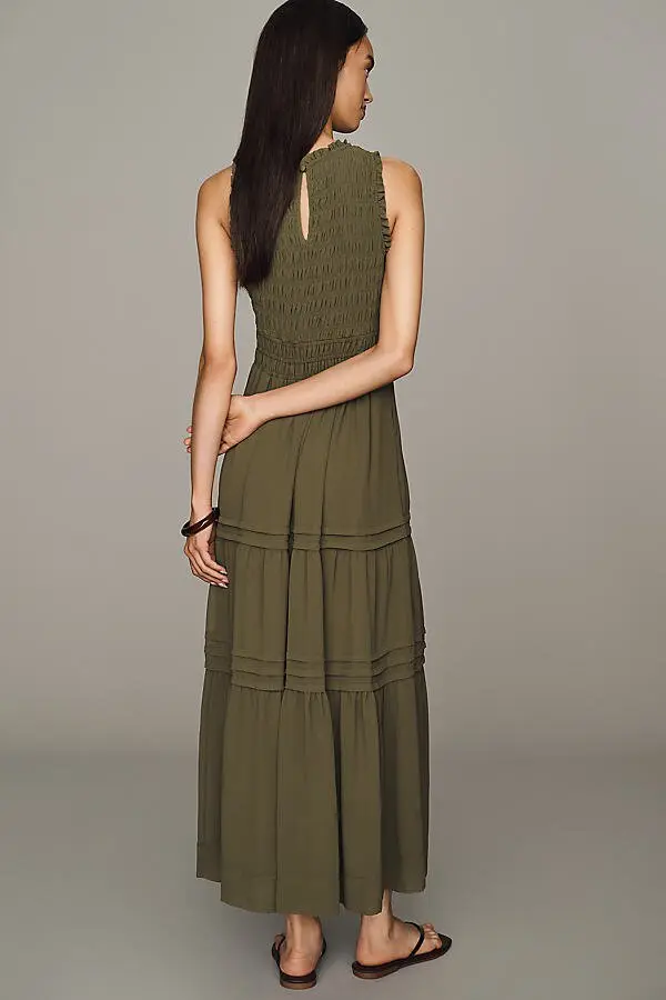 Anthropologie Somerset Sleeveless Maxi Dress - Winter Moss