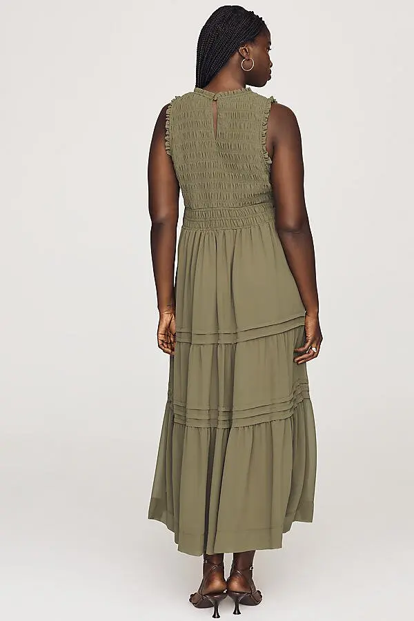 Anthropologie Somerset Sleeveless Maxi Dress - Winter Moss