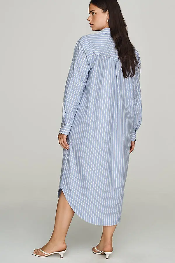 Maeve Soren Long-sleeve Midi Shirtdress