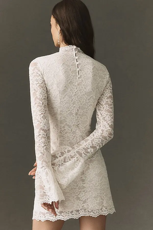 Bhldn Long-sleeve Lace Mi Dress