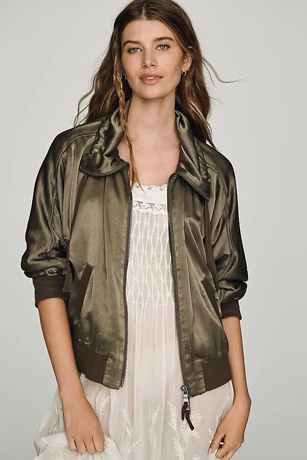 MARRAKECH Emilia Satin Bomber Jacket