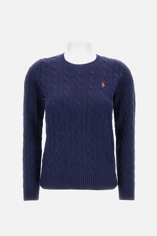 Polo Ralph Lauren Julianna Cable Knit Crewneck Sweater - Blu
