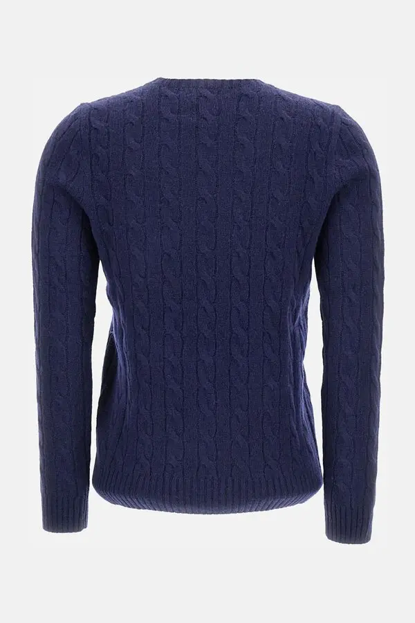 Polo Ralph Lauren Julianna Cable Knit Crewneck Sweater - Blu