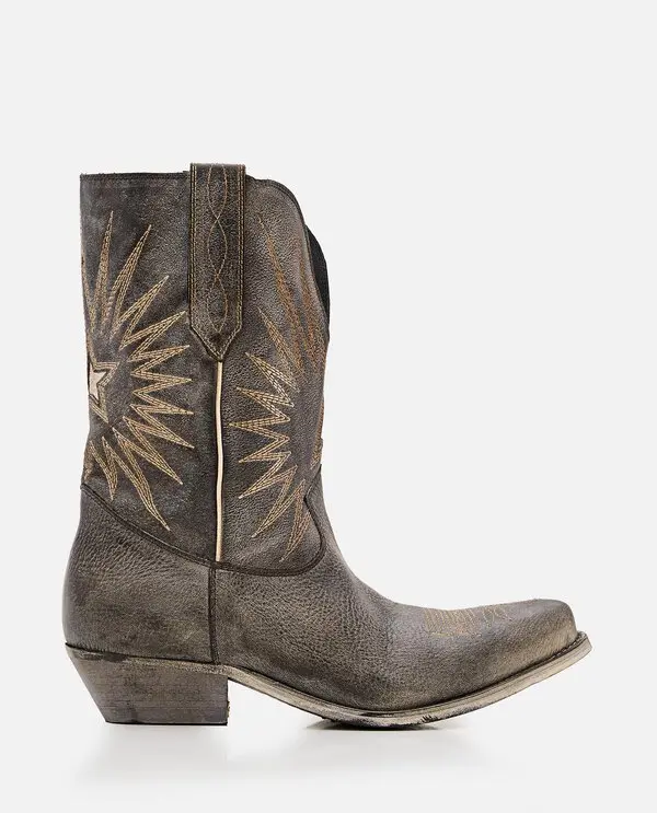 GOLDEN GOOSE Wish Star Leather Boots - Black