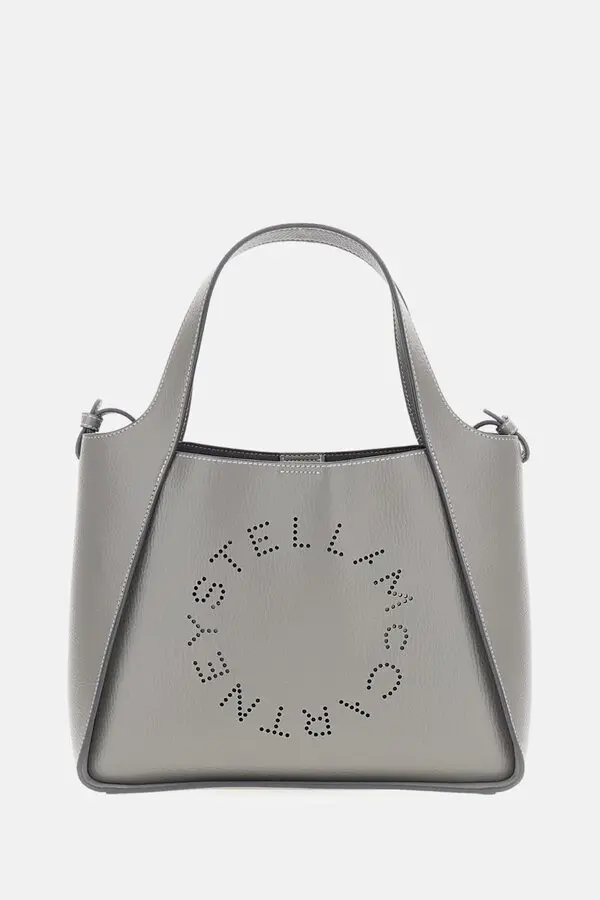 Stella McCartney Logo Tote Bag With Shoulder Strap, Grainy Alter Mat