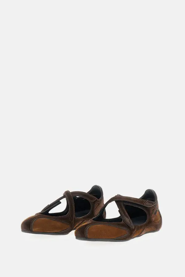 Attico Floor01' Ballerina Flat - Marrone