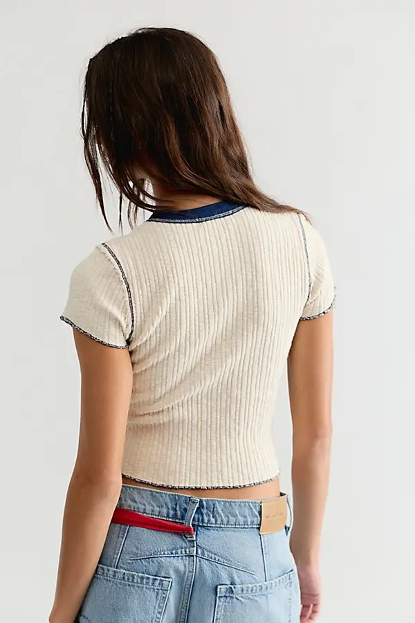 RAGABOND Farrah Flag Cropped Tee - Usa