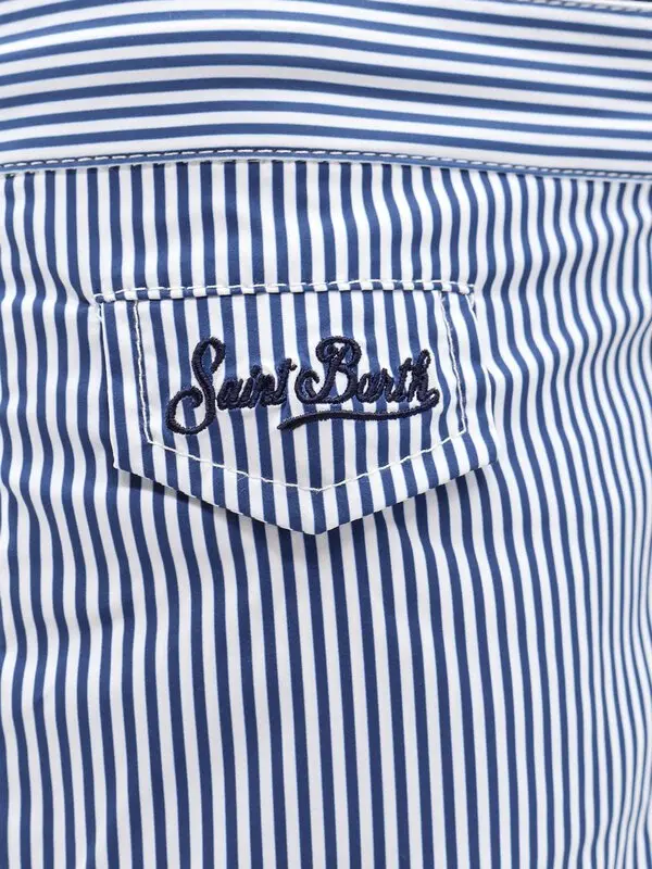 MC2 SAINT BARTH Harrys Nylon Swim Shorts With Striped Print