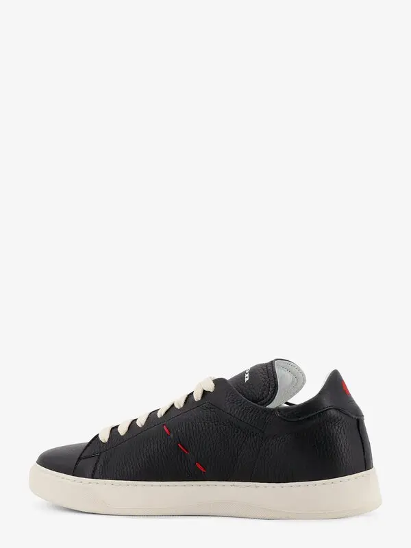 Kiton Leather Sneakers With Iconic Side Stitching