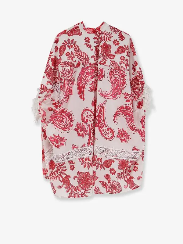 BYE FIRENZE Cotton Shirt With Lace Inserts