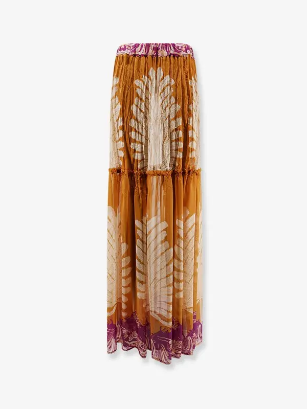 BYE FIRENZE Gale Palme Viscose And Silk Skirt