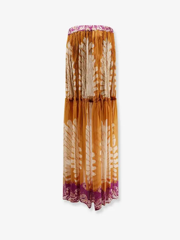 BYE FIRENZE Gale Palme Viscose And Silk Skirt