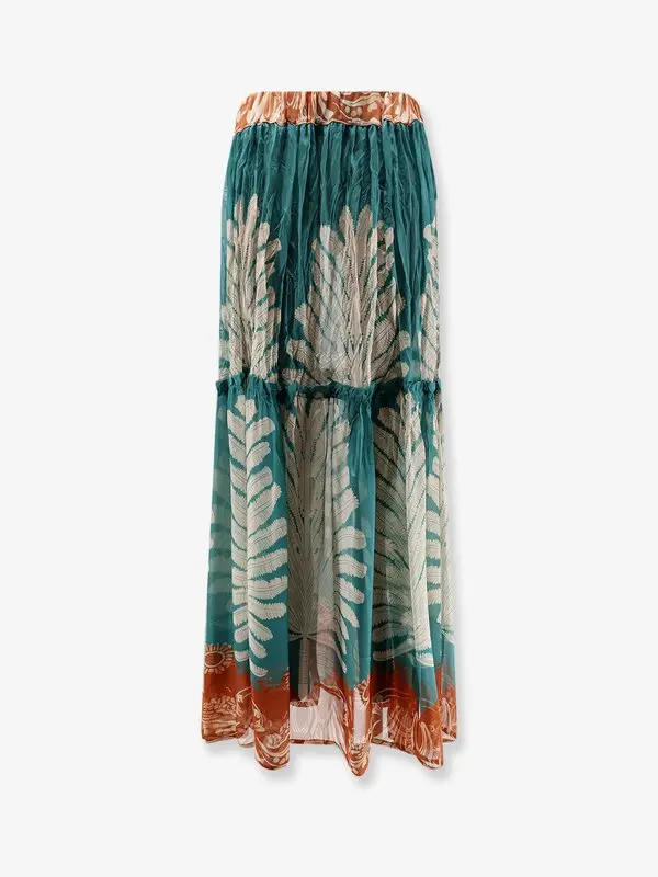 BYE FIRENZE Gale Palme Viscose And Silk Skirt