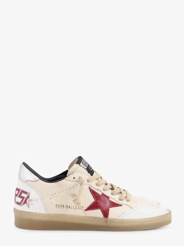 GOLDEN GOOSE Ballstar Leather Sneakers With Iconic Side Logo - White
