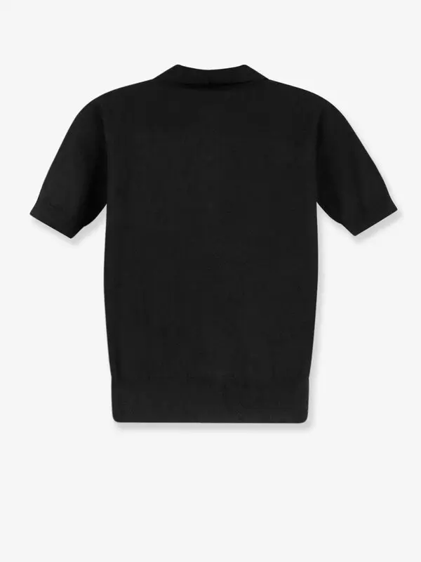 Max Mara Cotton, Silk, And Cashmere Polo Shirt - Black