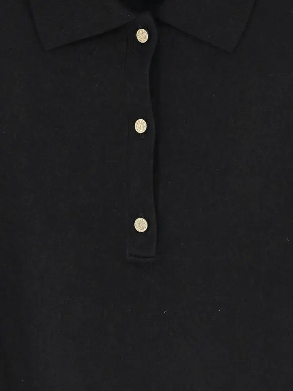 Max Mara Cotton, Silk, And Cashmere Polo Shirt - Black