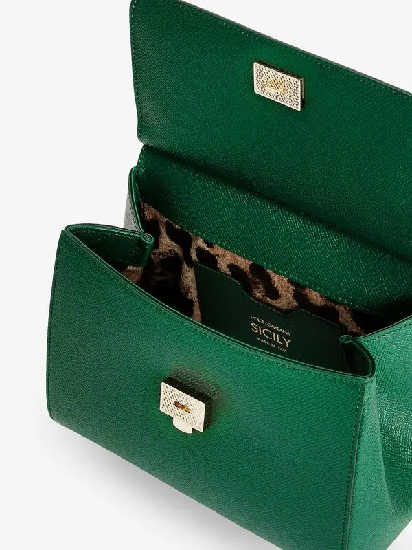 Dolce & Gabbana Sicily Leather Top Handle Bag - Green