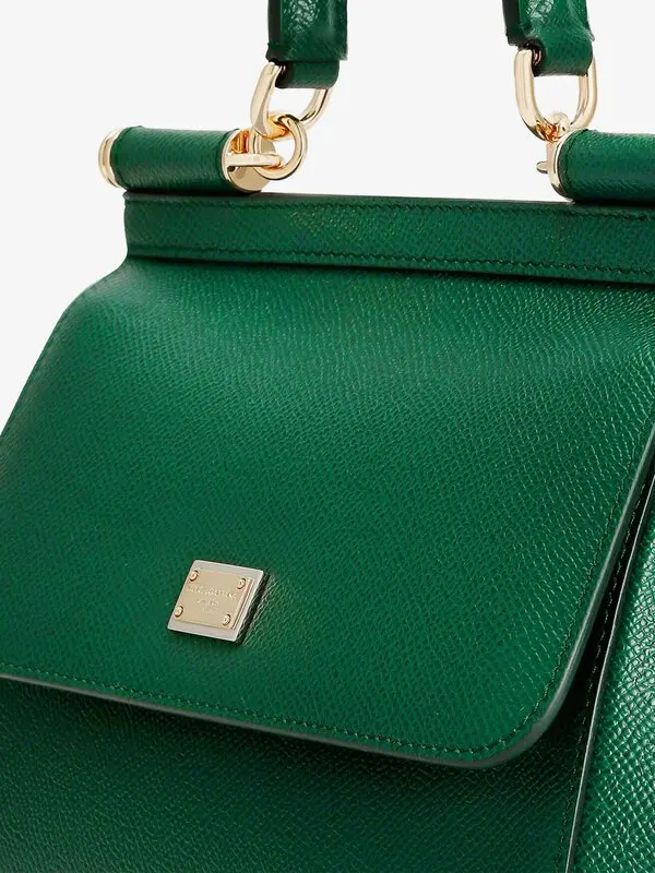 Dolce & Gabbana Sicily Leather Top Handle Bag - Green
