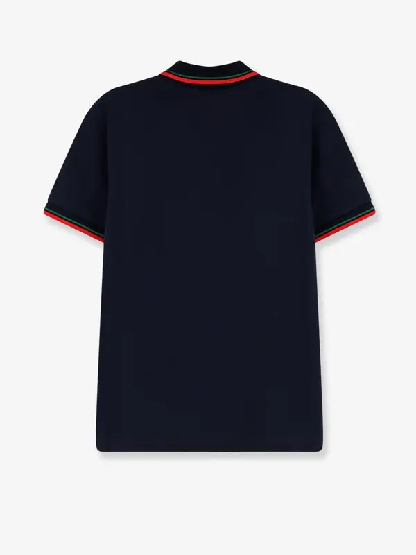 Gucci Cotton Polo Shirt With Embroidered Logo On The Front
