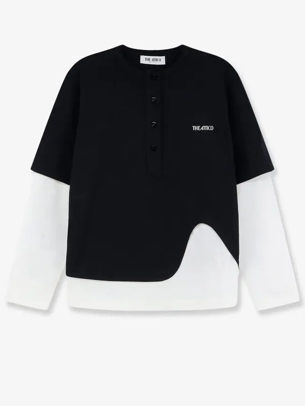 Attico Cotton Tshirt With Embroidered Logo On The Front