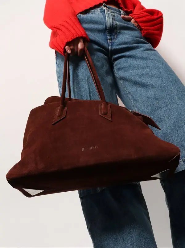 Attico La Passeggiata Suede Shoulder Bag