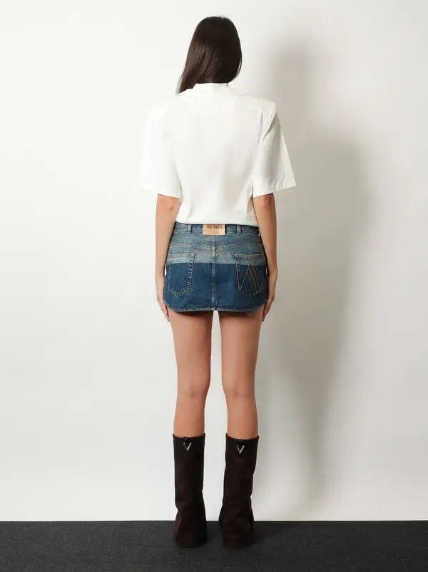 Attico Denim Mini Skirt - Blue