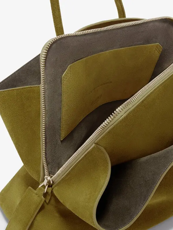 Attico La Passeggiata Suede Shoulder Bag - Green