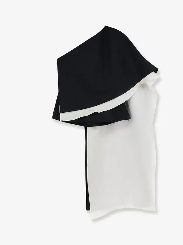 RÓHE Wool Blend Top With Silk Inserts