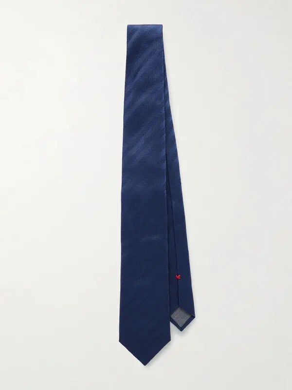 Brunello Cucinelli 8cm Striped Silk-jacquard Tie - Blue