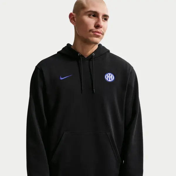 Nike Inter Milan Club Soccer French Terry Pullover Hoodie - Black
