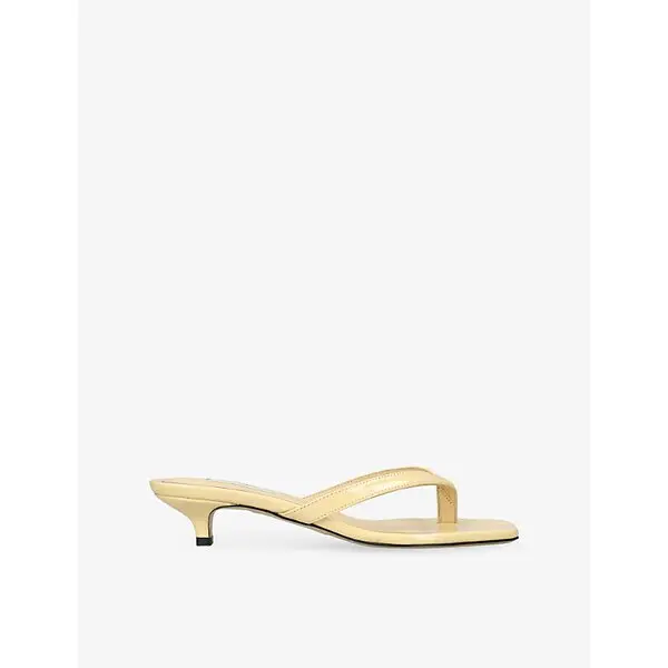 TOTEME Square-toe Leather Heeled Flip Flops