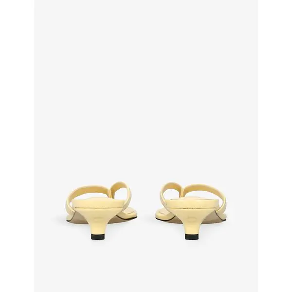 TOTEME Square-toe Leather Heeled Flip Flops